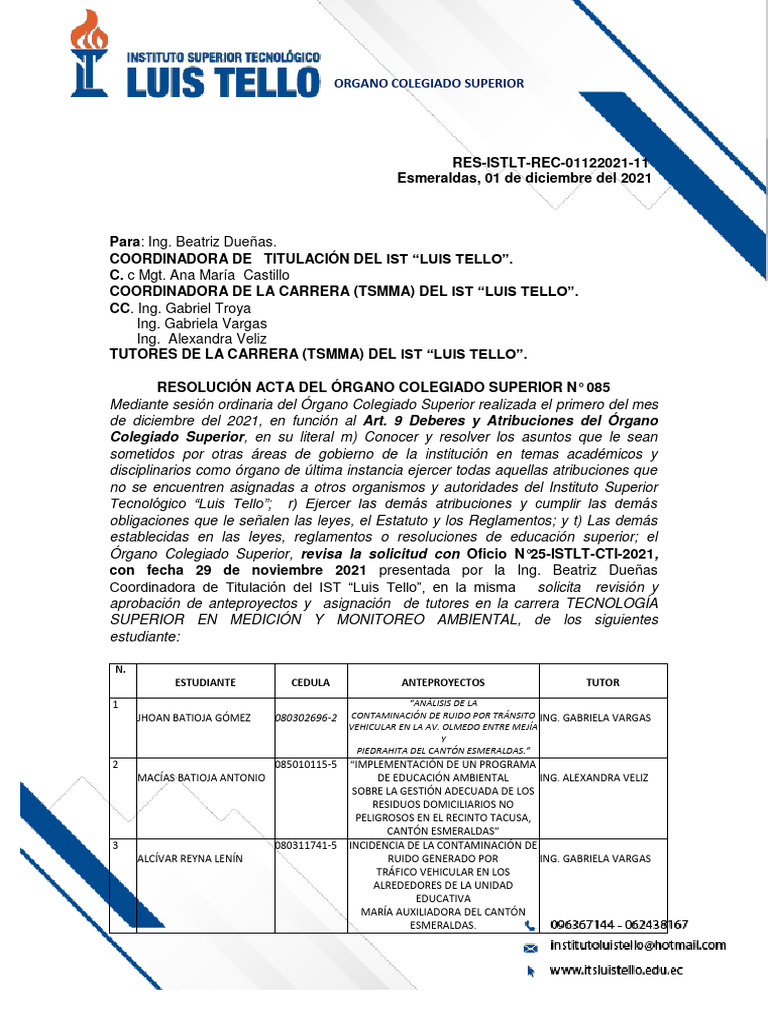 Res011-Ocs 105 Tsmma-Anteproy.01-12-2021 | PDF