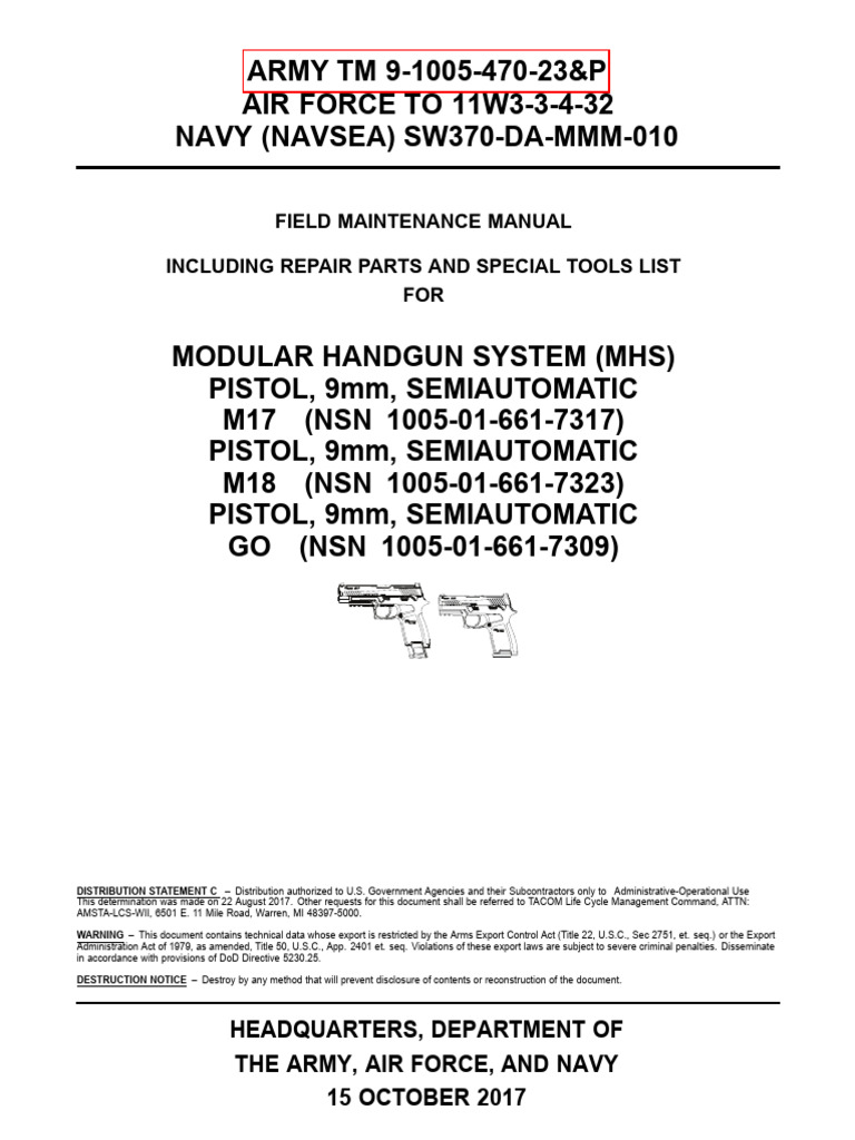 TM 9-1005-470-23 P - Field Mainteance Manual For MHS (M17 M18) | PDF | Corrosion | Rust
