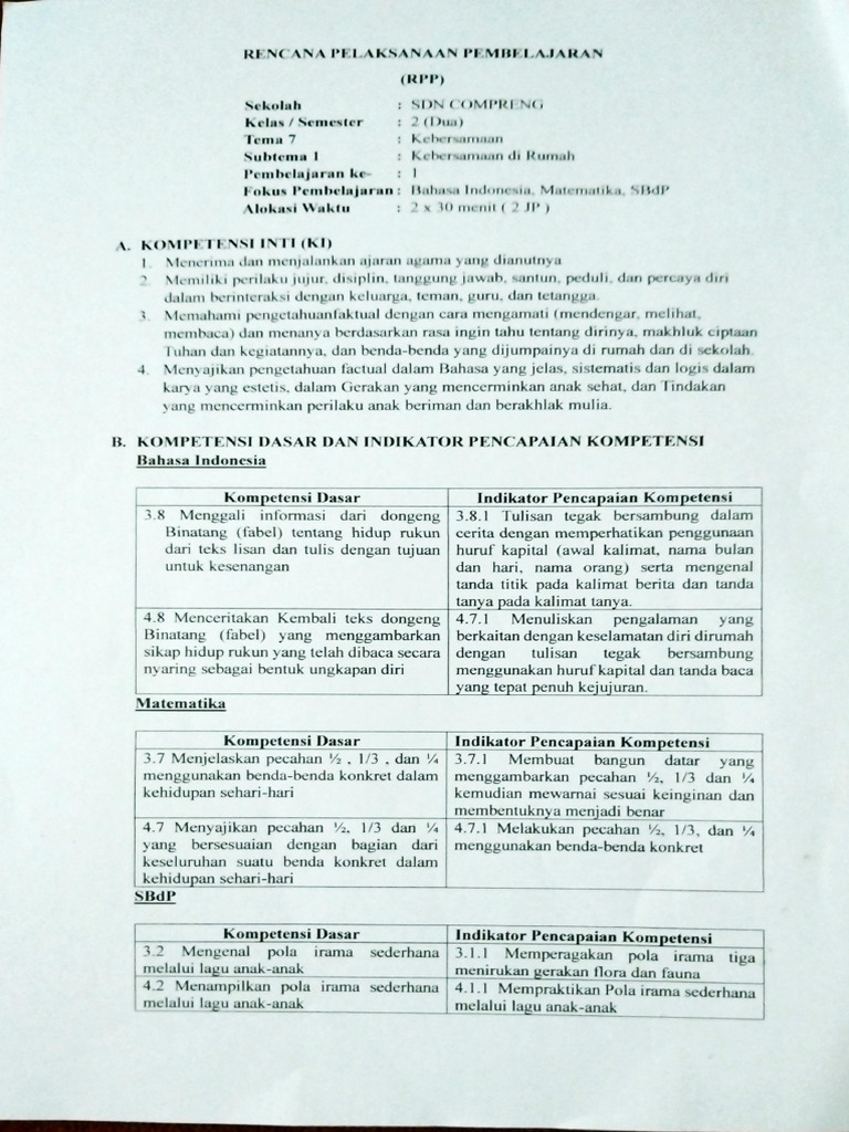 RPP Kelas 2 | PDF