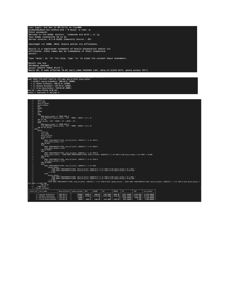 Salary Database | PDF