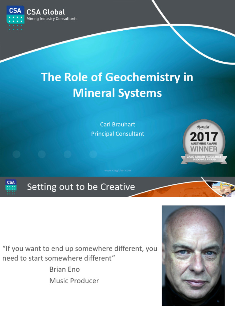The Role of Geochemistry in Mineral Systems | PDF | Principal Component ...