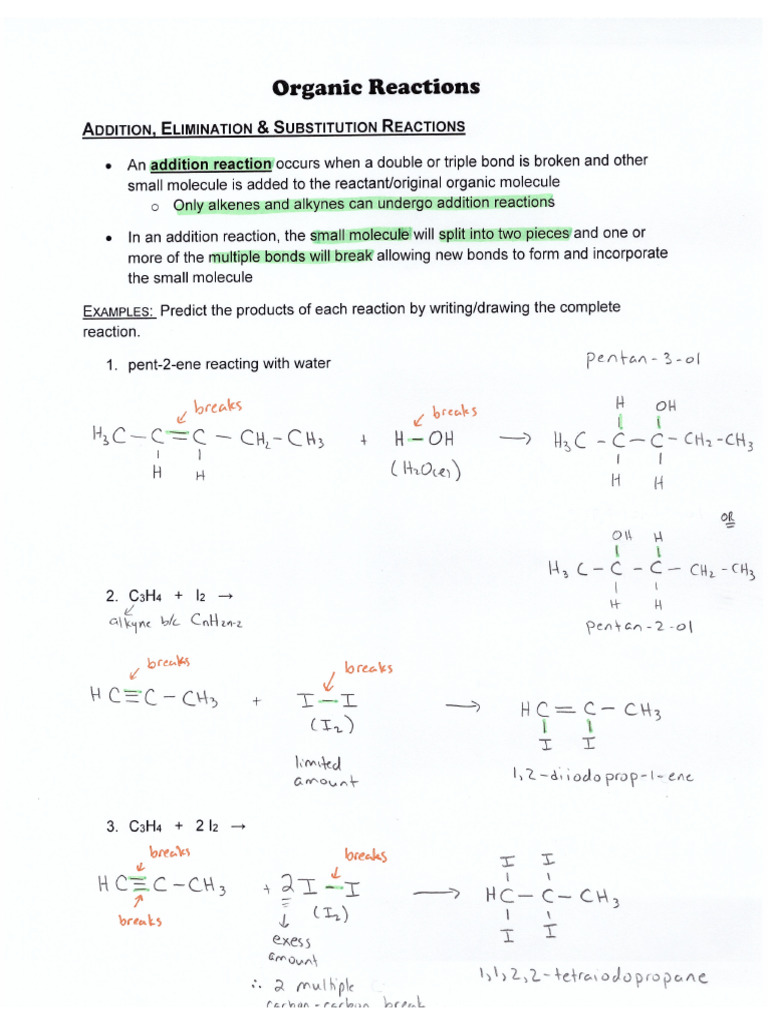 3.9-Organic Reactions | PDF