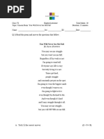 Grade 6 Poem Comprehension Exercises | PDF