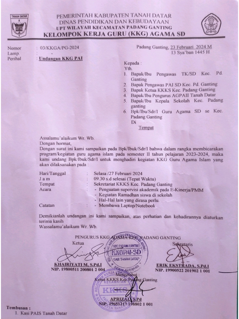 Undangan KKG PAI Feb 24 | PDF