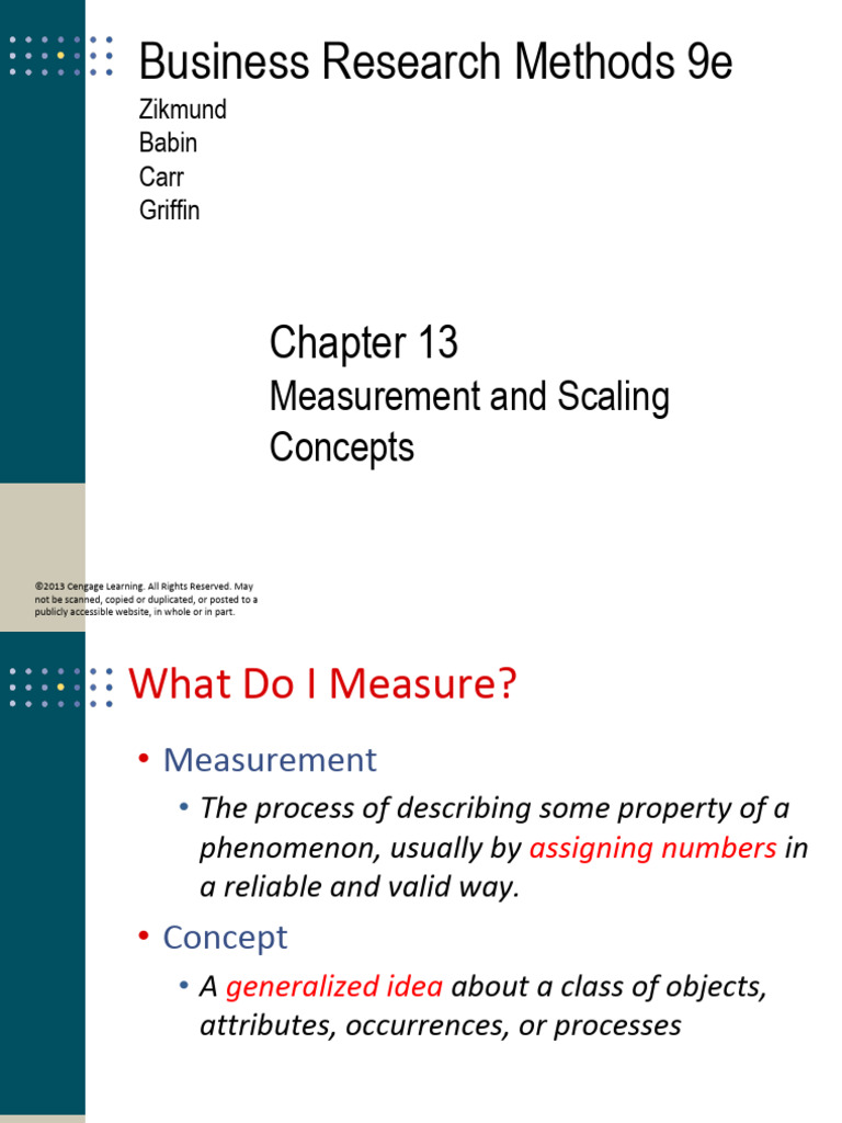 5 - Measurement and Scaling Concepts - S | PDF | Validity (Statistics) | Cronbach's Alpha