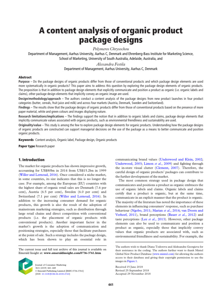 A Content Analysis of Organic Product | PDF | Brand | Packaging And ...