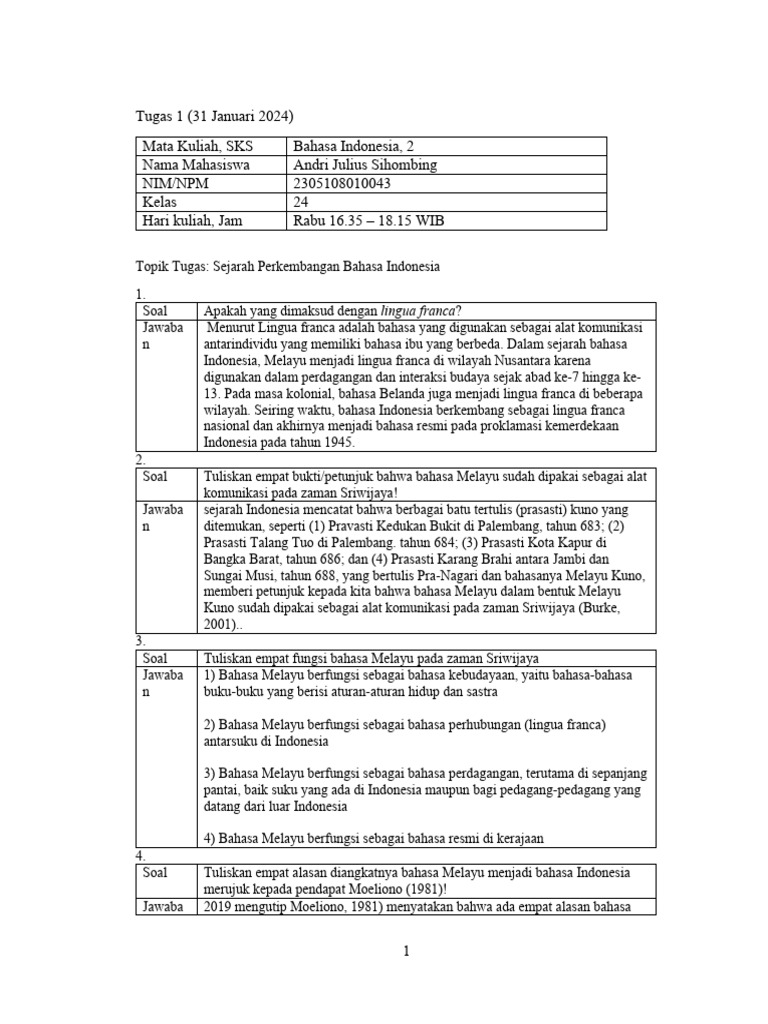 Andri Indo Tugas | PDF