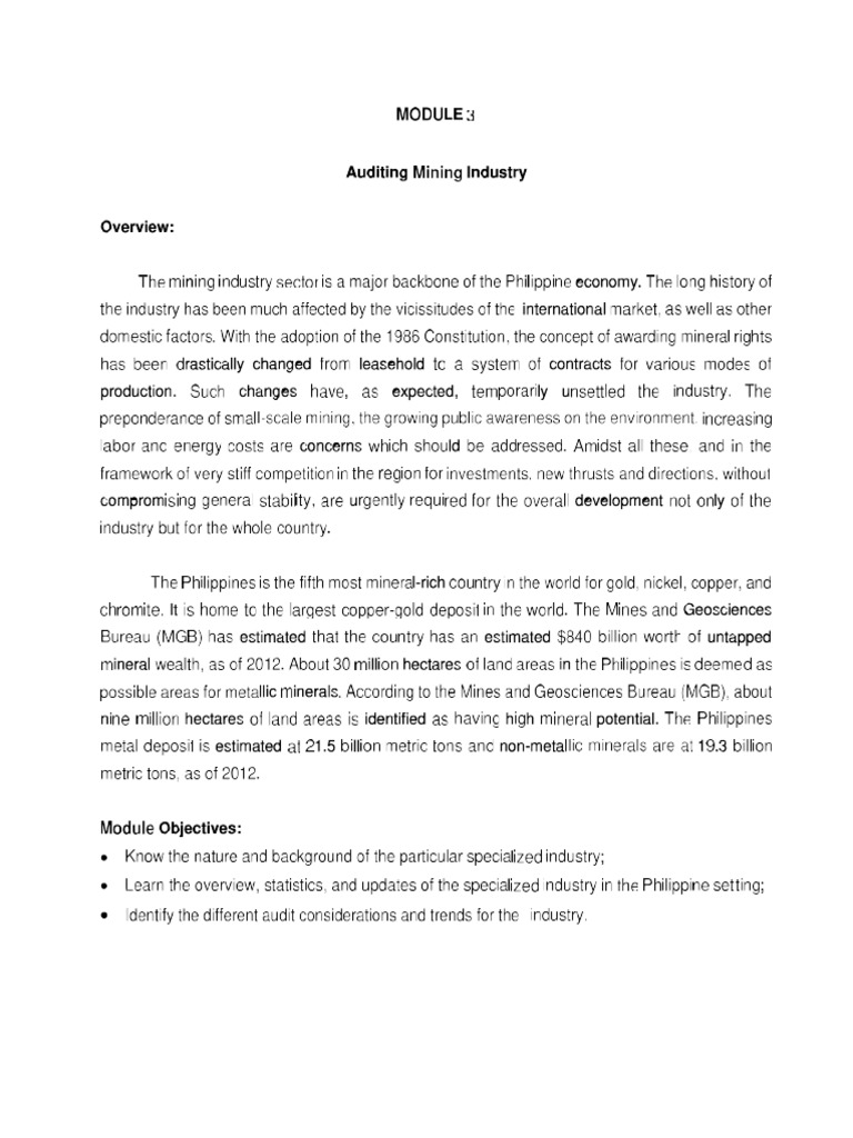 PrE4 - Module 3 Mining Industry | PDF