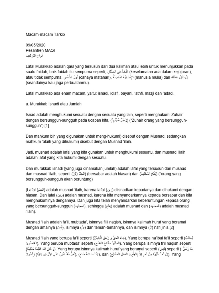 Macam-Macam Tarkib | PDF