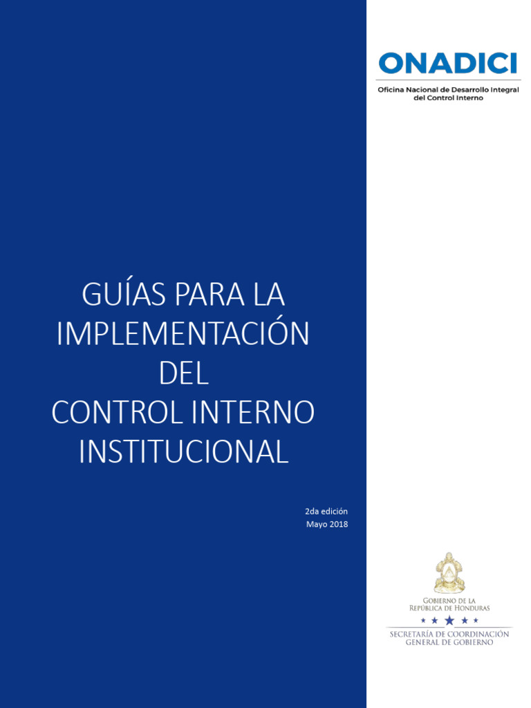 Guias para La Implementacion Del Control Interno Institucional ONADICI 2da Edicion | PDF ...