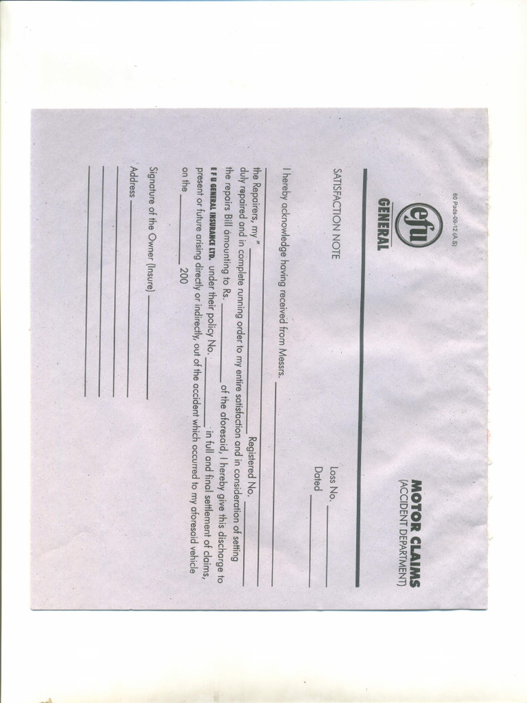 Satisfaction Note | PDF