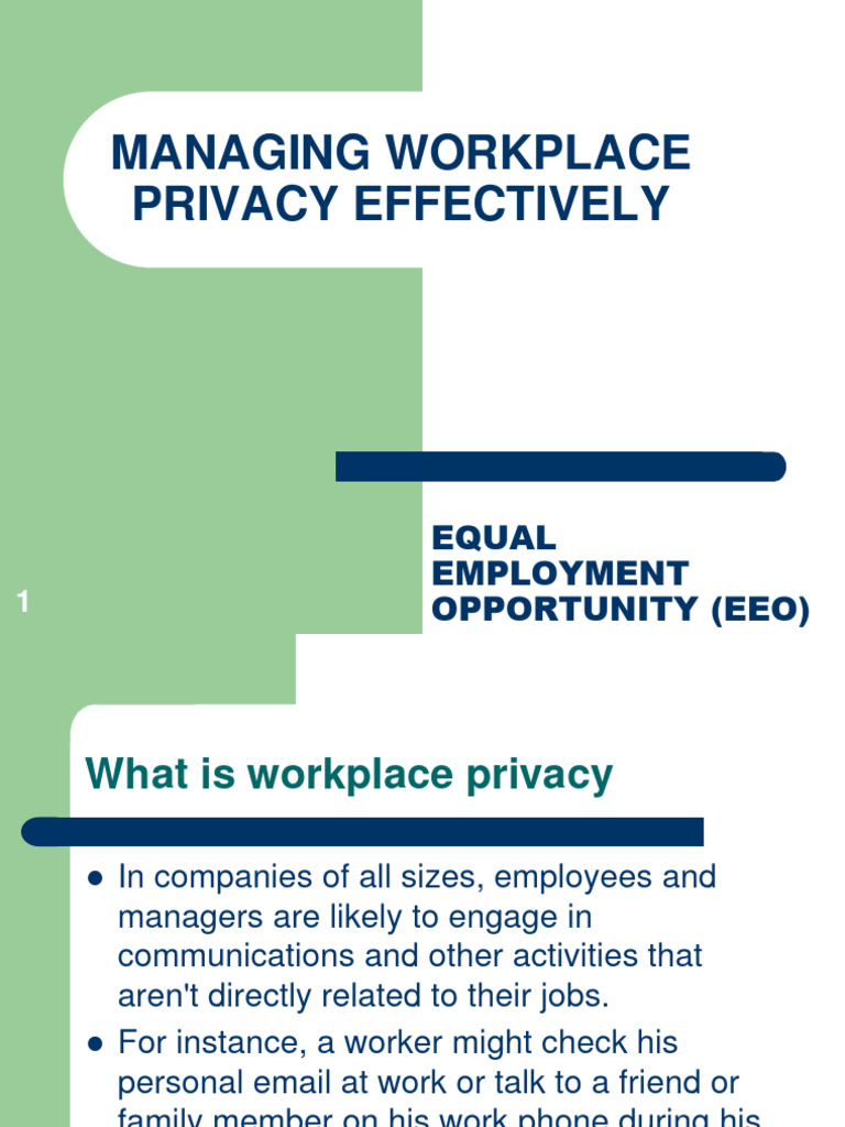 Workplace Privacy and Conduct Guidelines | PDF | Harassment ...