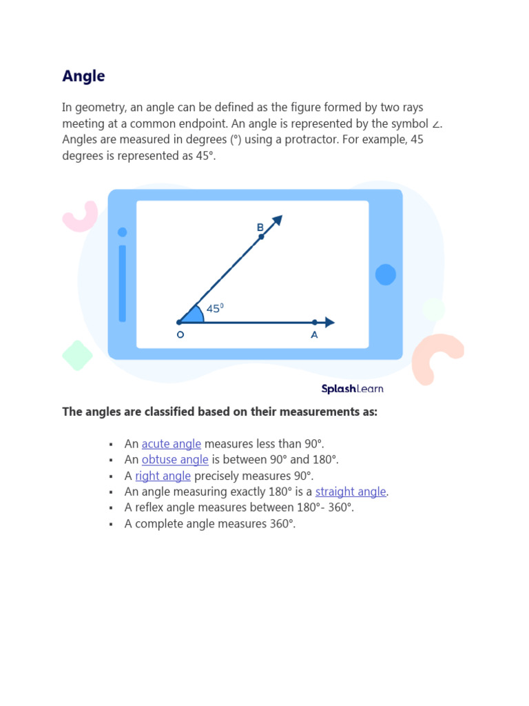 Types of Angles in Geometry | PDF | Teaching Methods & Materials