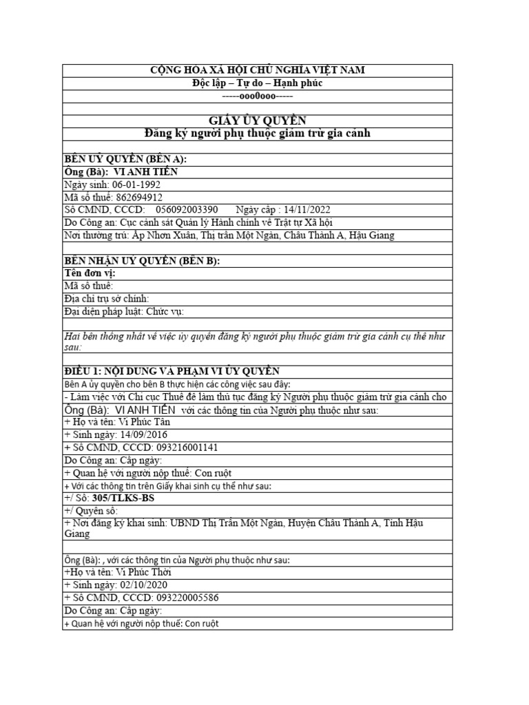 Mau - Giay Uy Quyen | PDF