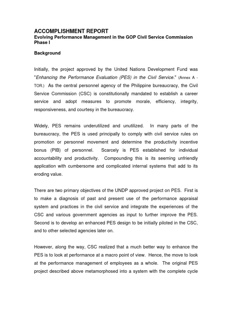 Printable Accomplishment Report | PDF | Performance Appraisal | Employment