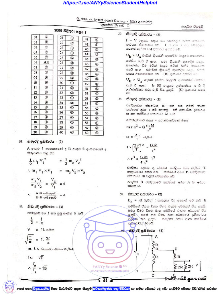 2000 Physics Past Paper Master Guide @ANYyScienceStudentHelpbot | PDF