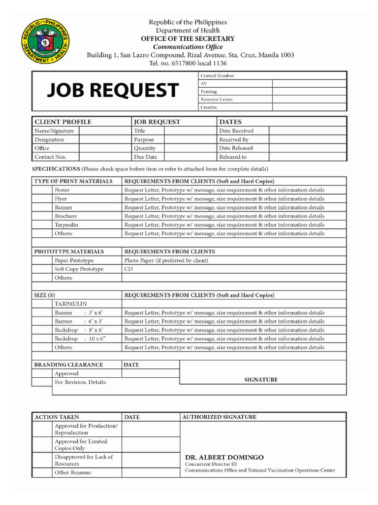 Print Job Request Form | PDF