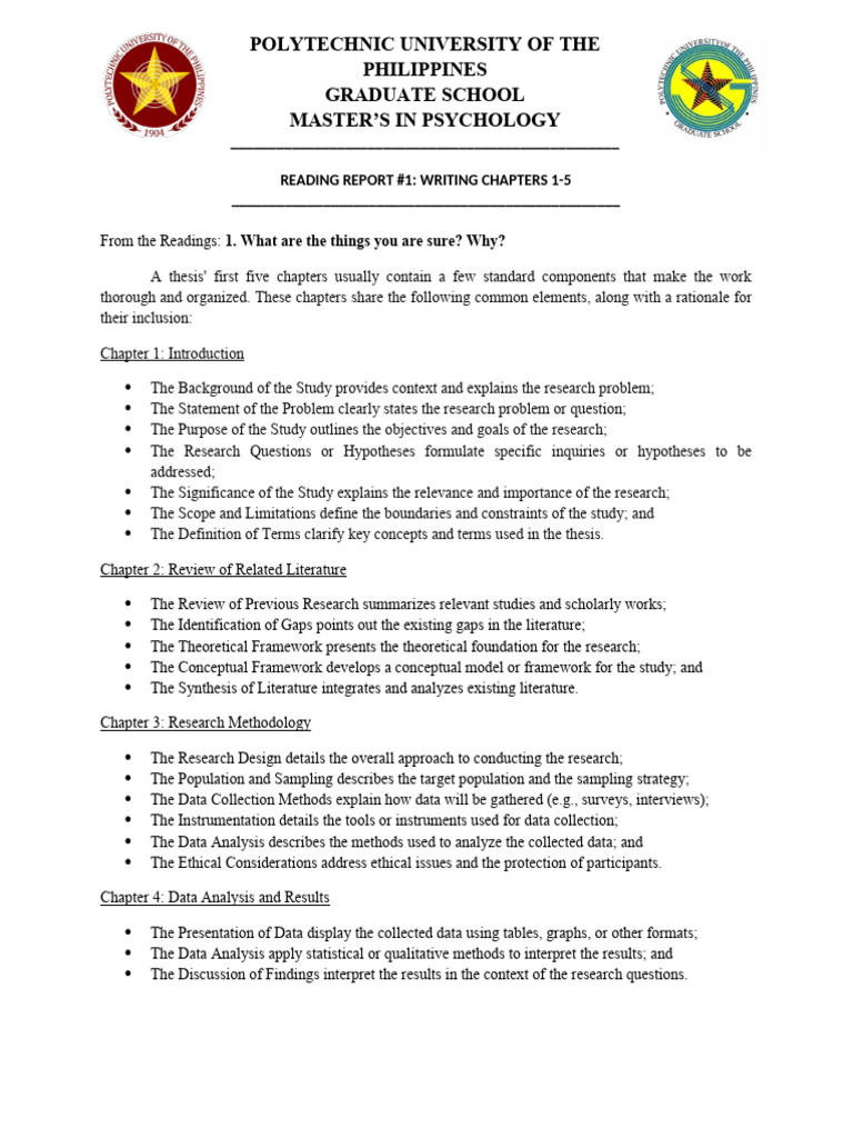 JUAN - RSH 631 Reading Report 1 | PDF | Methodology | Statistics