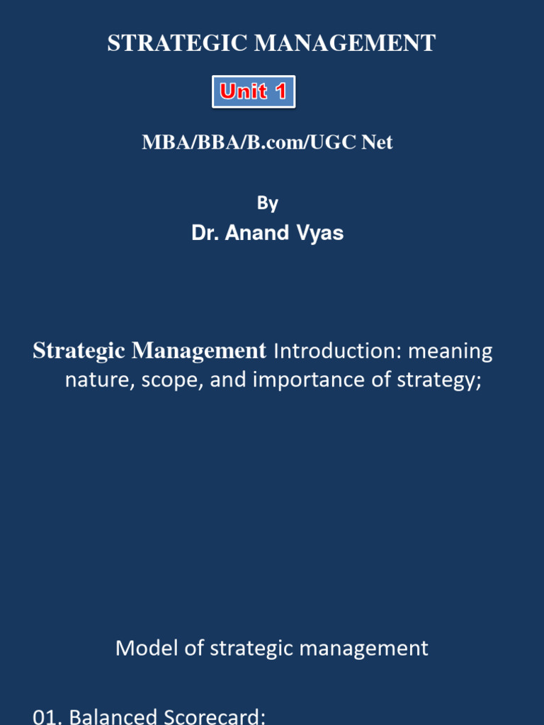 Strategic Management Concepts and Models | PDF | Career & Growth