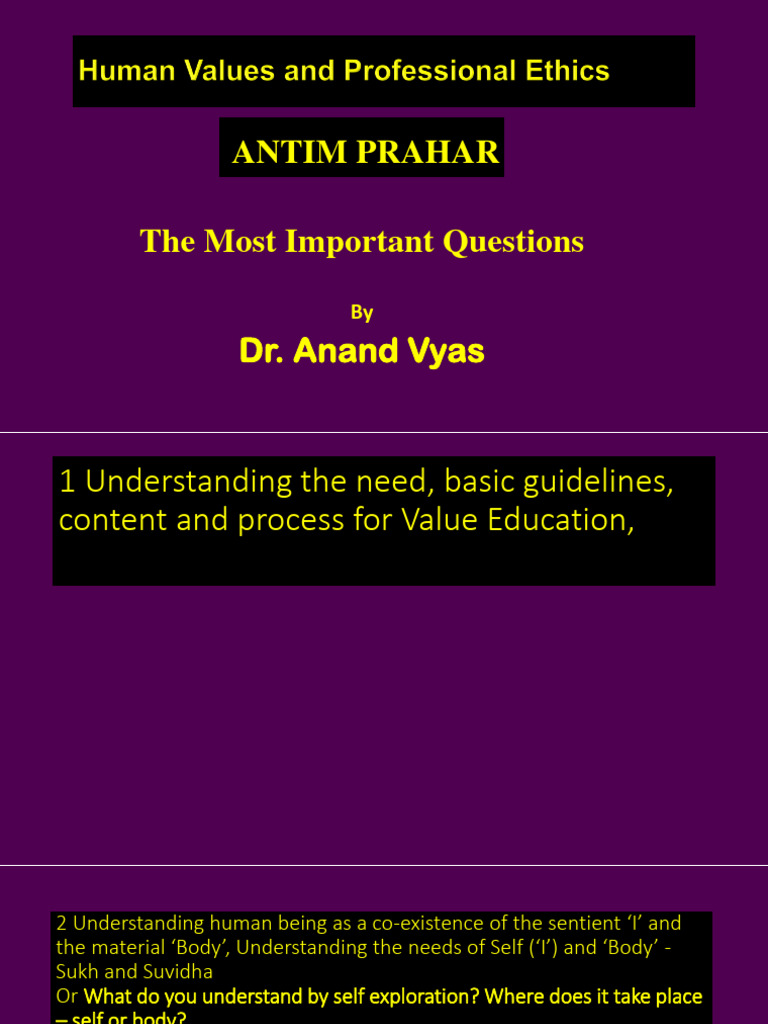 Human Values And Professional Ethics Antim Prahar Pdf 1726