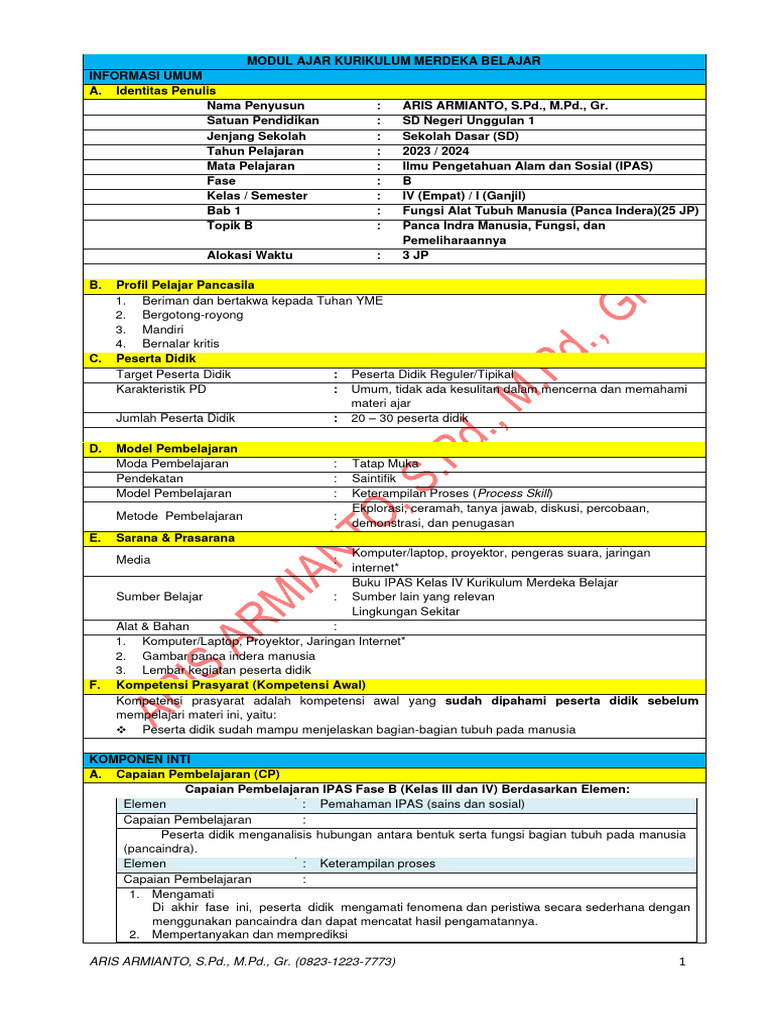 7019 - 01. Modul Ipas KLS 4 SMS 1 Baru | PDF