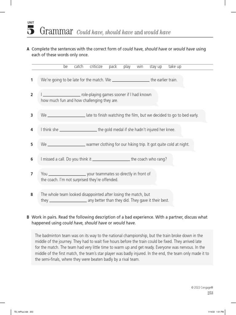 Voices Intermediate Plus Unit 5 Grammar | PDF