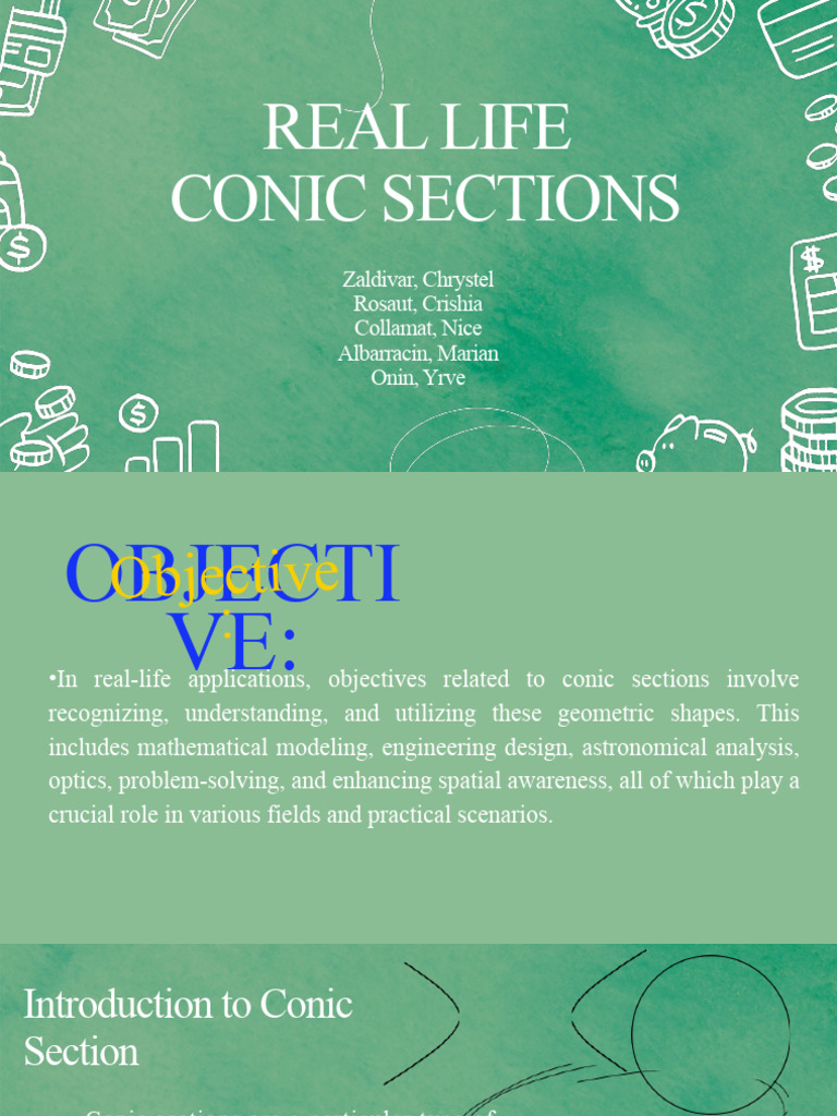 Group 3 Real Life Conic Section | PDF | Ellipse | Elementary Geometry