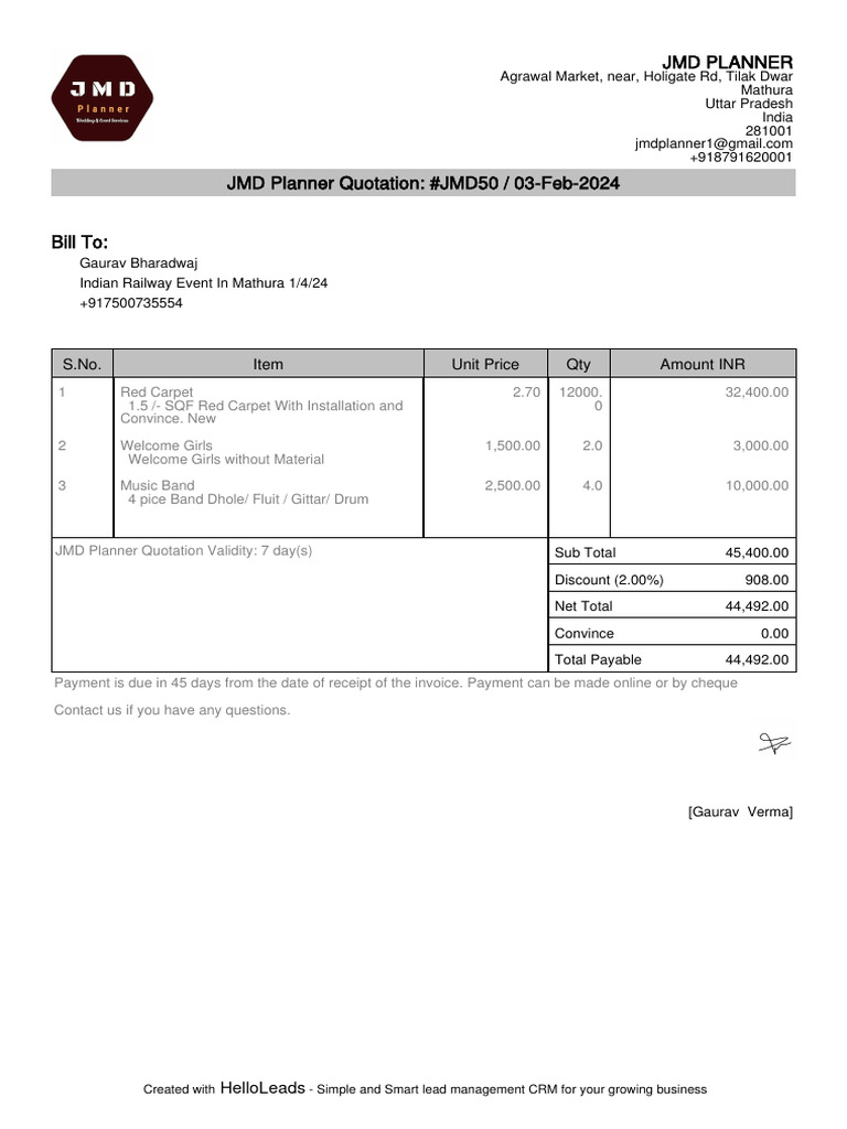 JMD PLANNER-JMD Planner Quotation-JMD0 | PDF | Business Documents ...