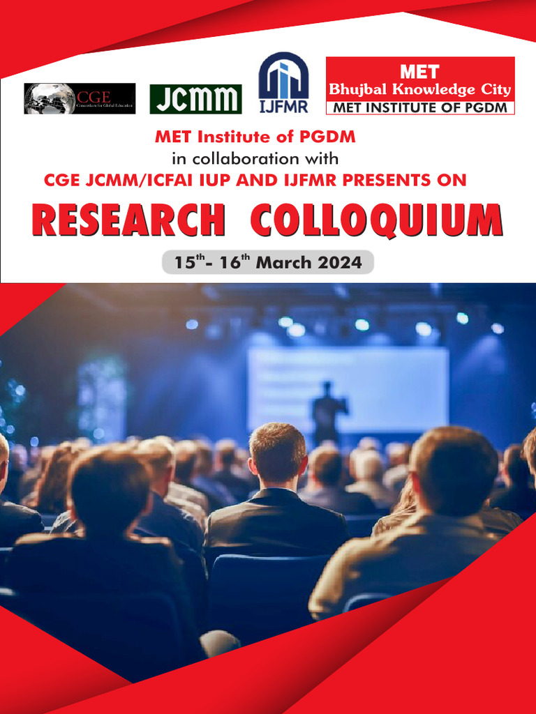 Research Colloquium 2024 | PDF | Doctor Of Philosophy | Master Of Business Administration