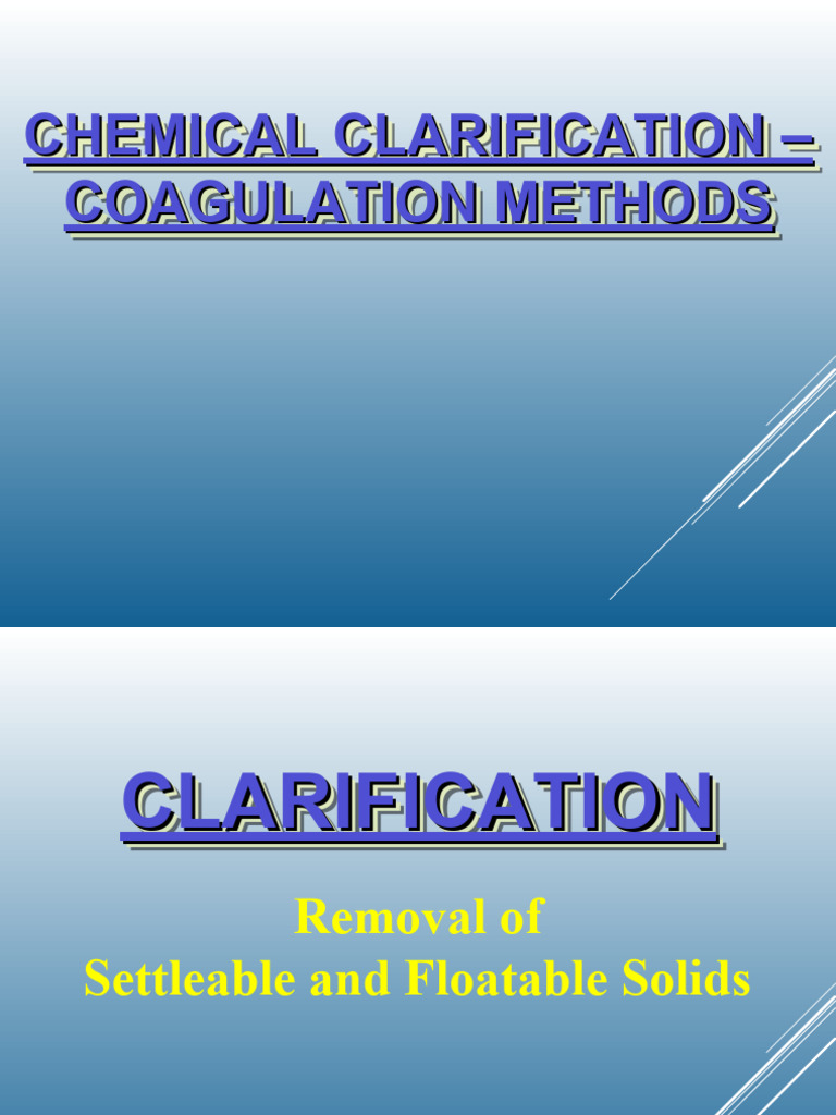 Chemical Clarification Coagulation Lecture | PDF