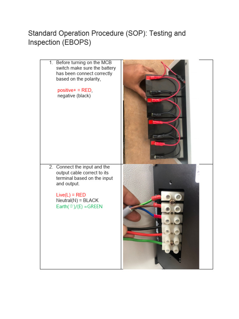 Testing and Inspection SOP (EBOPS) | PDF | Technology & Engineering