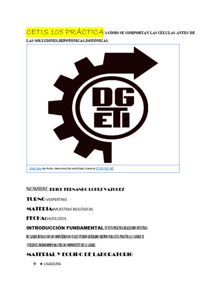 Cetis 105 Práctica 2539 | PDF