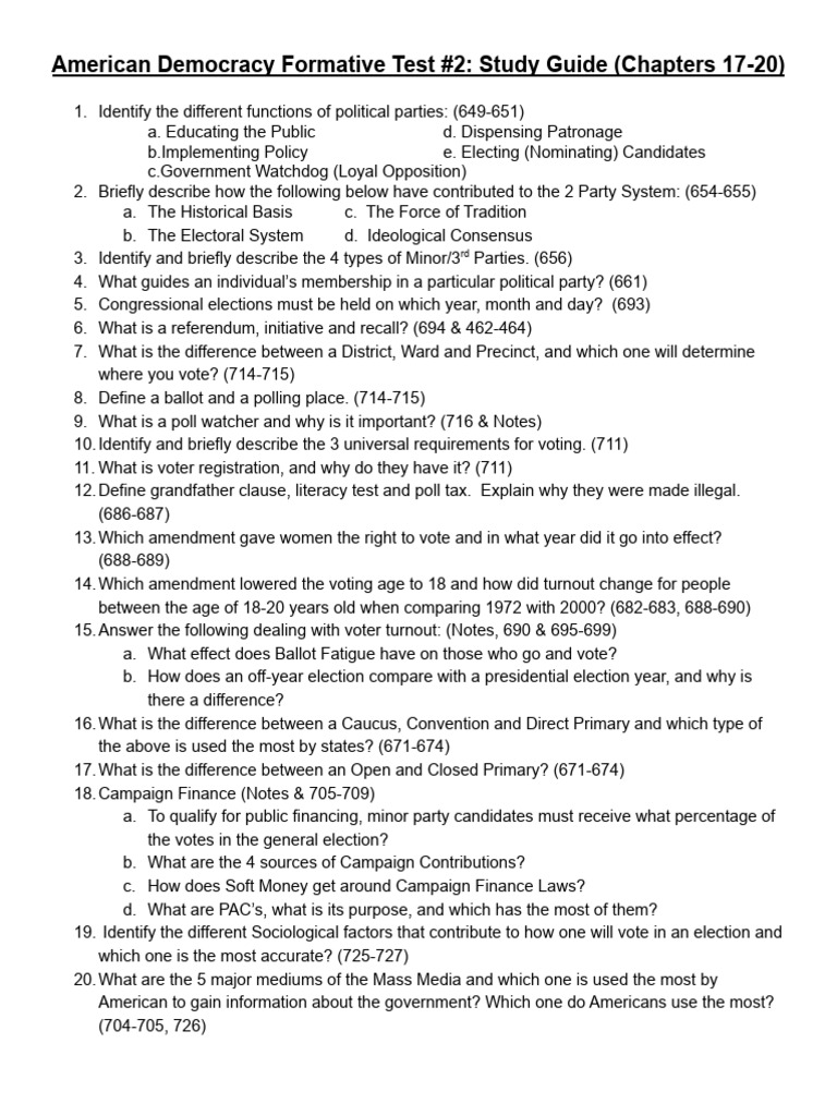 Unit 2 Study Guide | PDF | Voting | Campaign Finance In The United States