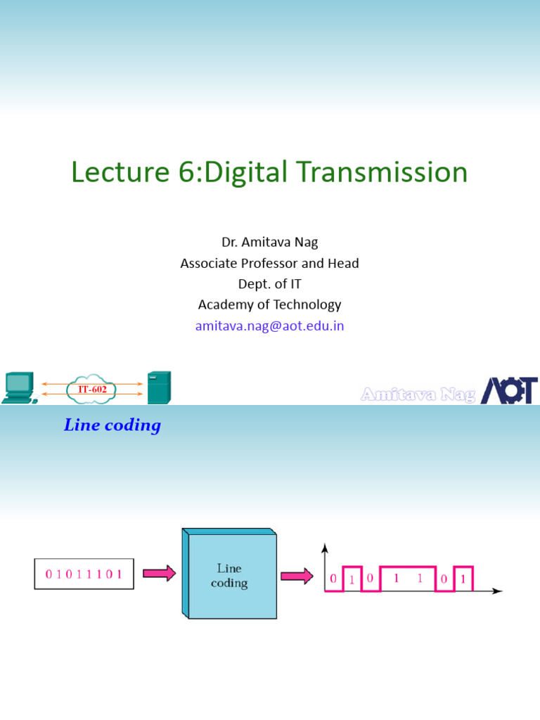 Lecture 6 Digital Transmission | PDF | Bit Rate | Sampling (Signal Processing)