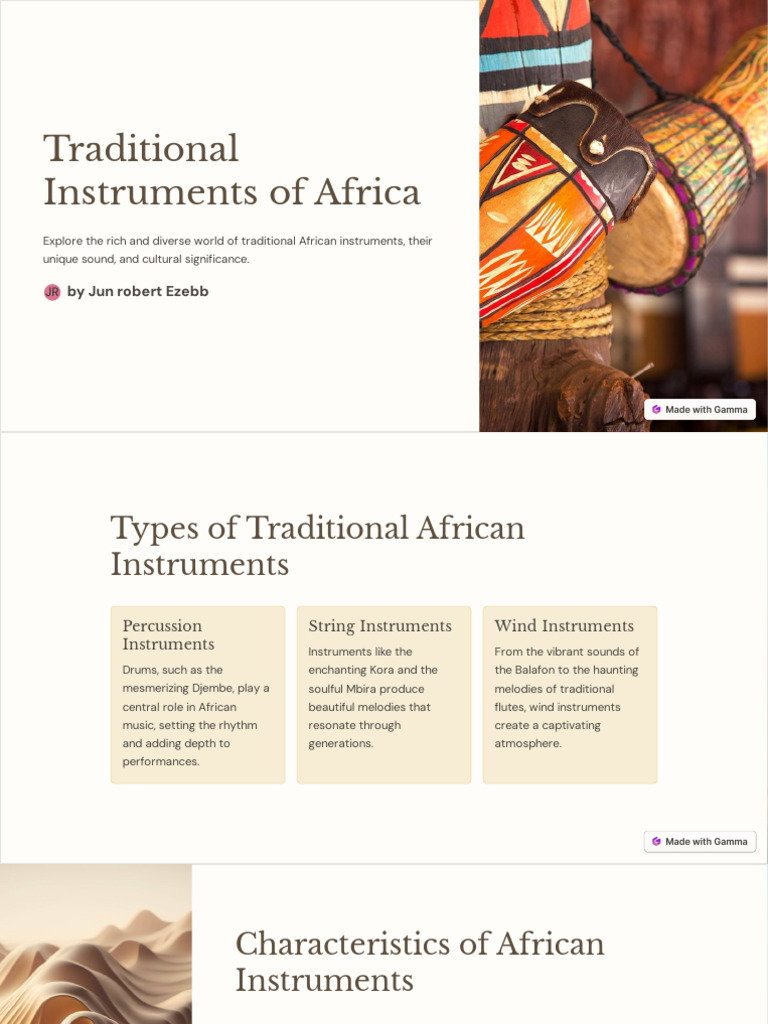 Traditional Instruments of Africa | PDF | Musical Instruments | Sound