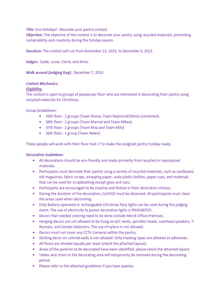 Decorate Your Pantry Guidelines | PDF