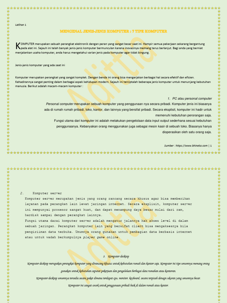 1 Adittia Kelas3 Latihan1 | PDF