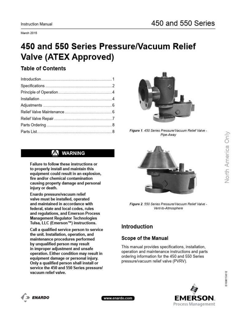 Enardo Series 450 Pressure Vacuum Relief Valve - 450 and 550 Series ...