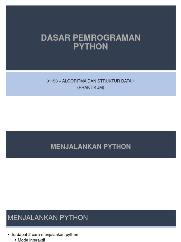01 Dasar Pemrograman Python Pdf
