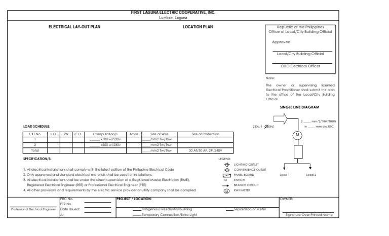 Electrical Plan Lay-Out | Download Free PDF | Wire | Electrical Wiring