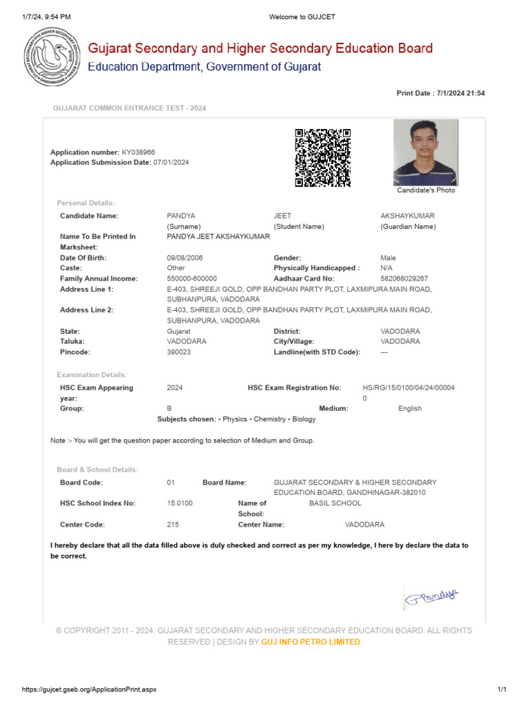 Welcome To GUJCET | PDF | Qualifications | Student Assessment And ...