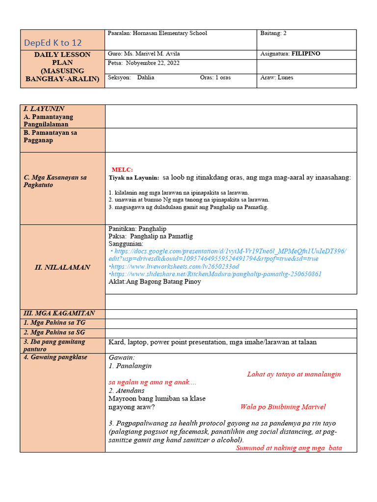 Banghay Sa Filipino 5 (LP) | PDF