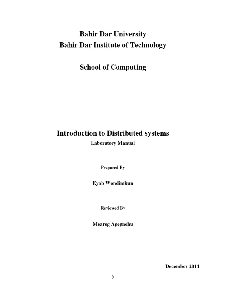 Distributed Systems Laboratory Manual Pdf Port Computer Networking Network Socket