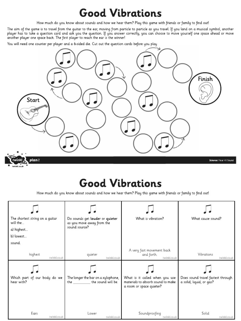 Good Vibrations Sound Game Black and White | PDF