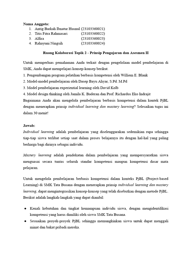 Topik 2 - Ruang Kolaborasi PPA II | PDF
