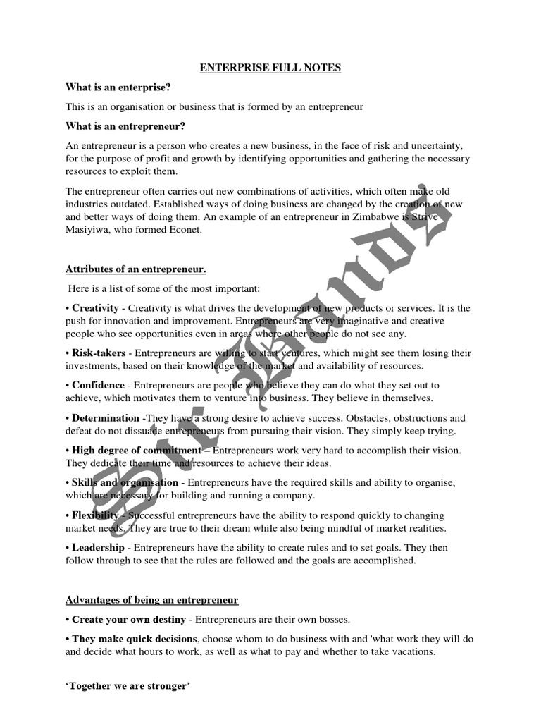 'O' Level Commerce New (Enterprise Full Notes) | PDF | Patent ...