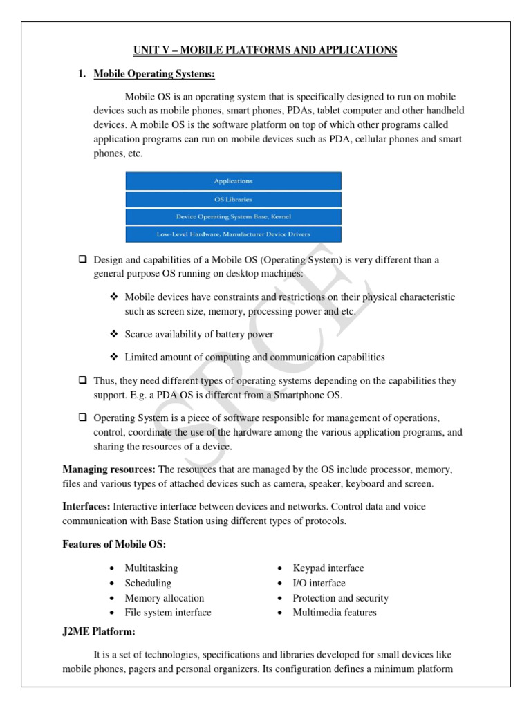 MC Unit-5 | PDF | Operating System | Android (Operating System)