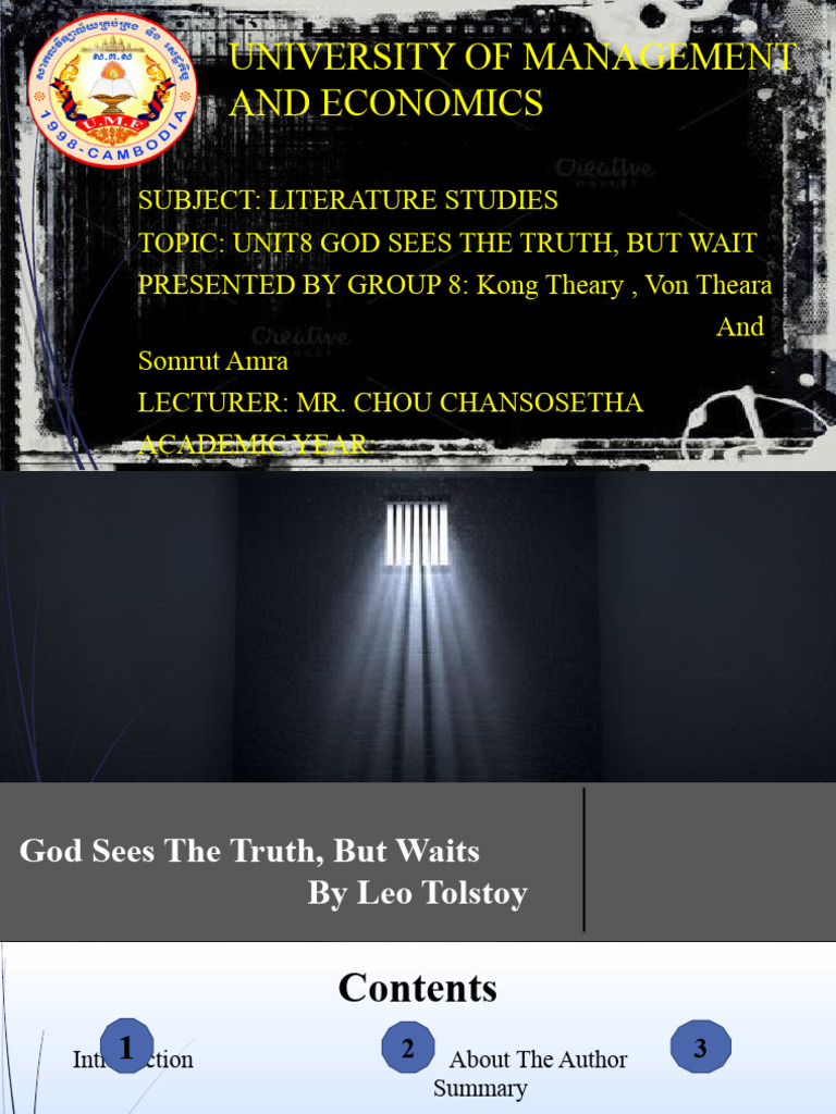 Pre-Unit8 God Sees The Truth But Wait Slide | PDF | Leo Tolstoy