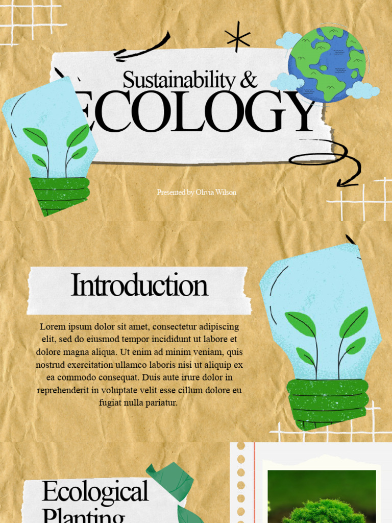 Brown and Green Scrapbook Sustainability and Ecology Presentation | PDF