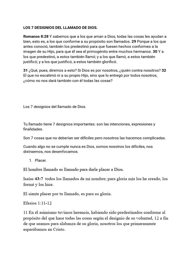 Los 7 Designios de Dios. | PDF | Jesús | Dios